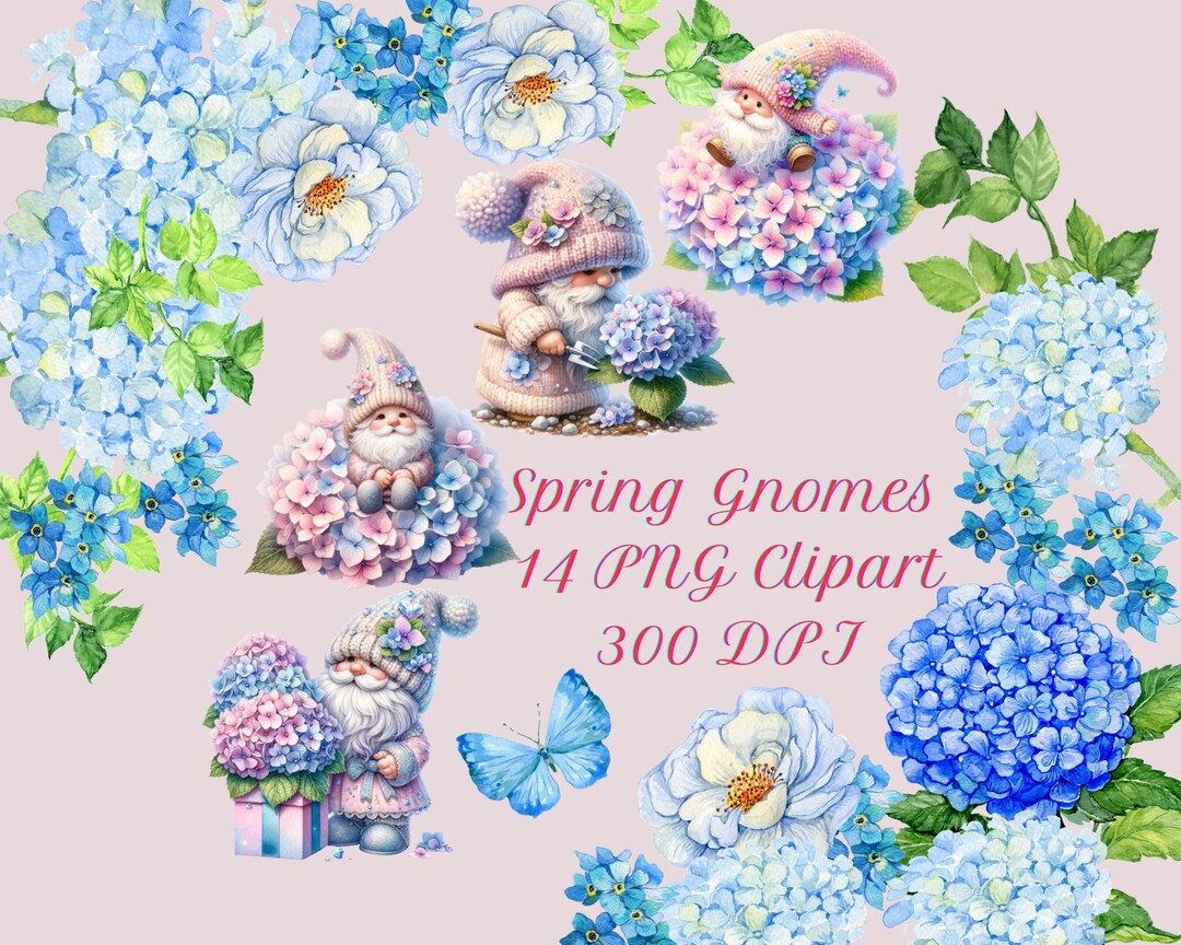 Watercolor Spring Gnomes Collection Clipart Bundel,gnome PNG,14 PNG ...