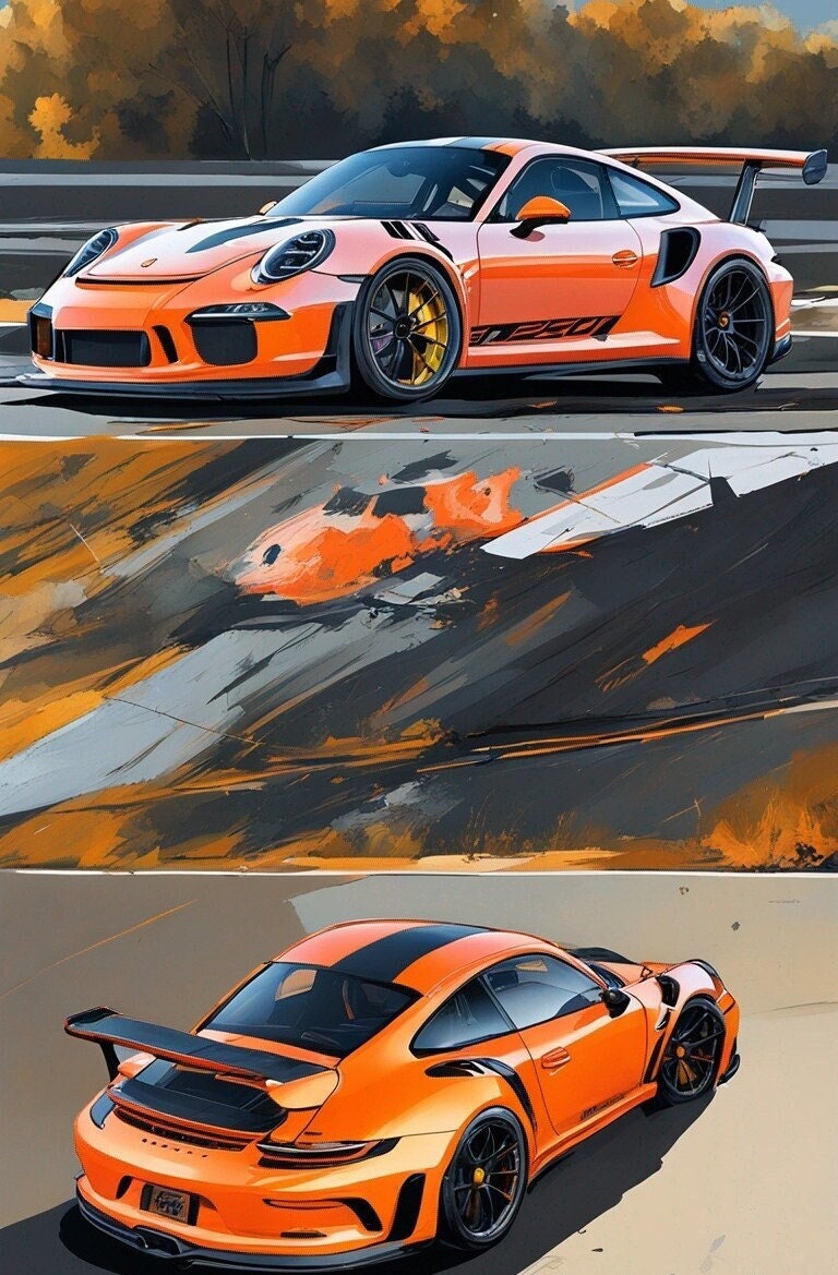 Porsche 911 Gt3 Rs Digital Art Fast Download Print Good Quality - Etsy