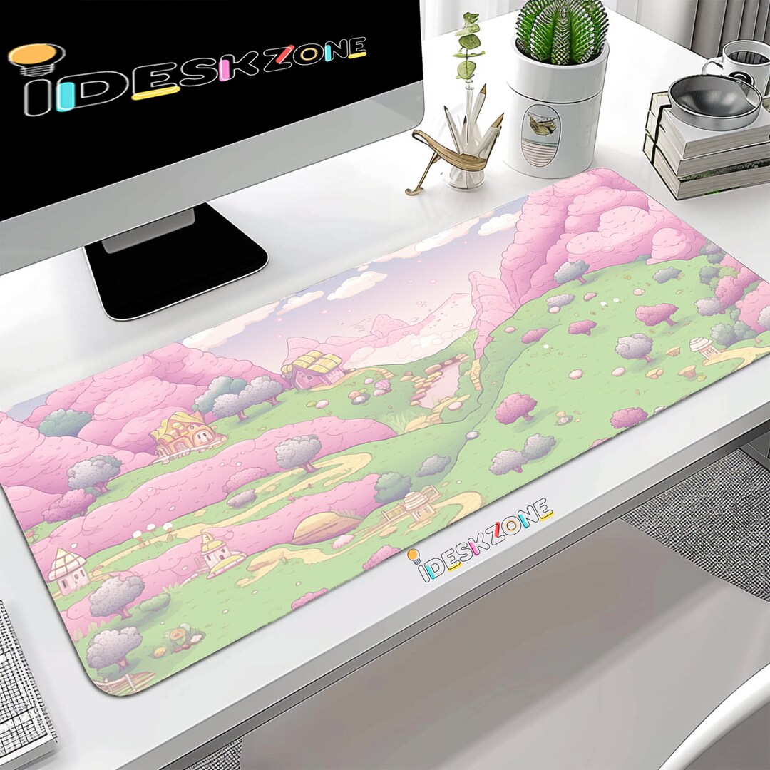 Anime Mouse Pad, Kawaii Desk Mat, Green Desk Mat, Pink Desk Mat ...