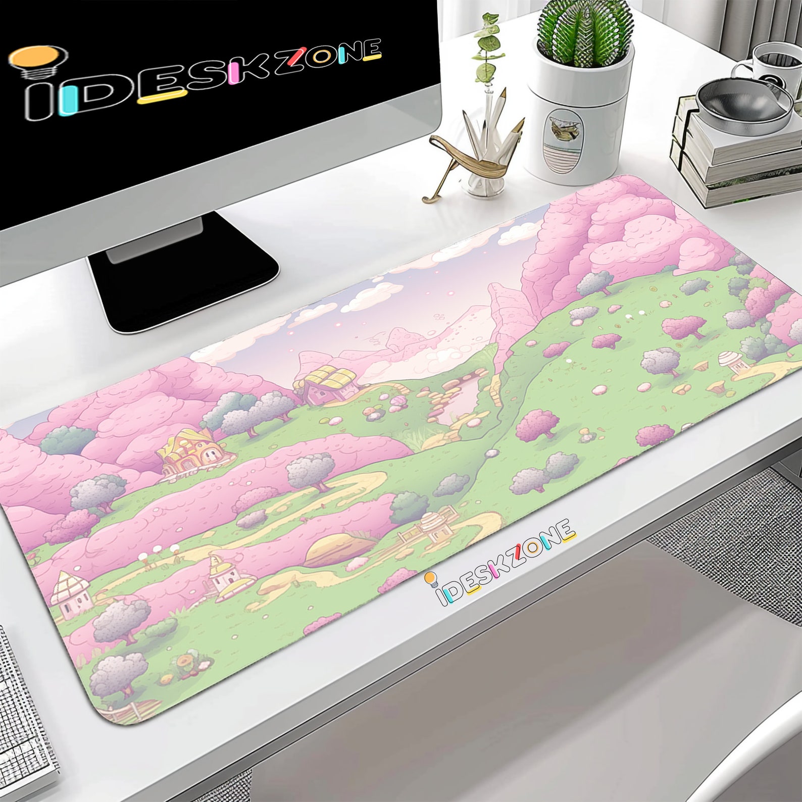 Anime Mouse Pad, Kawaii Desk Mat, Green Desk Mat, Pink Desk Mat ...