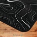 Minimalist Topographic Desk Mat With Aesthetic Geology Abstract Black ...