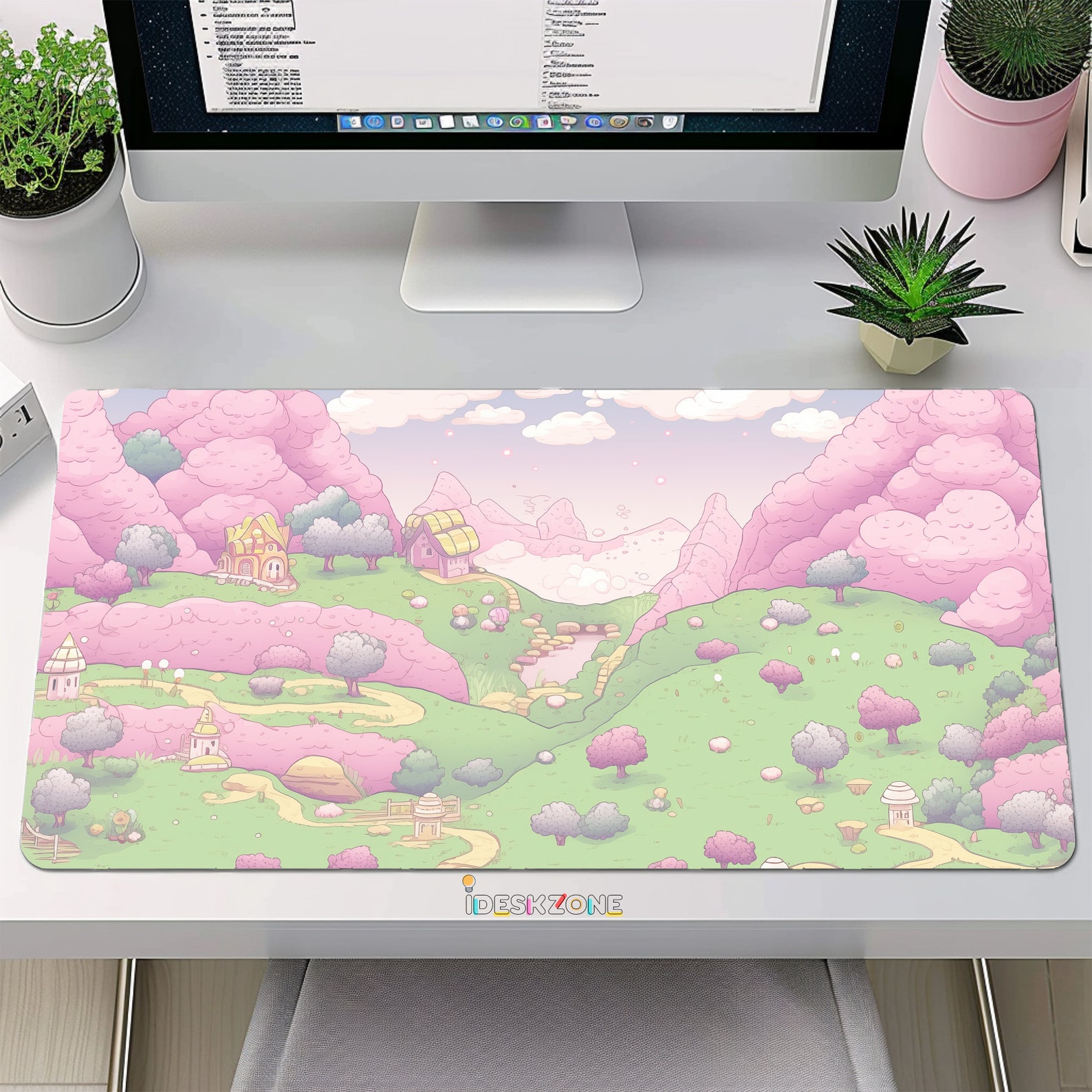 Anime Mouse Pad, Kawaii Desk Mat, Green Desk Mat, Pink Desk Mat ...