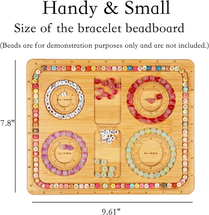 Small Bamboo Wood Beading Board for Bracelet Making 6/ 7/ 7.5/ 8 ...