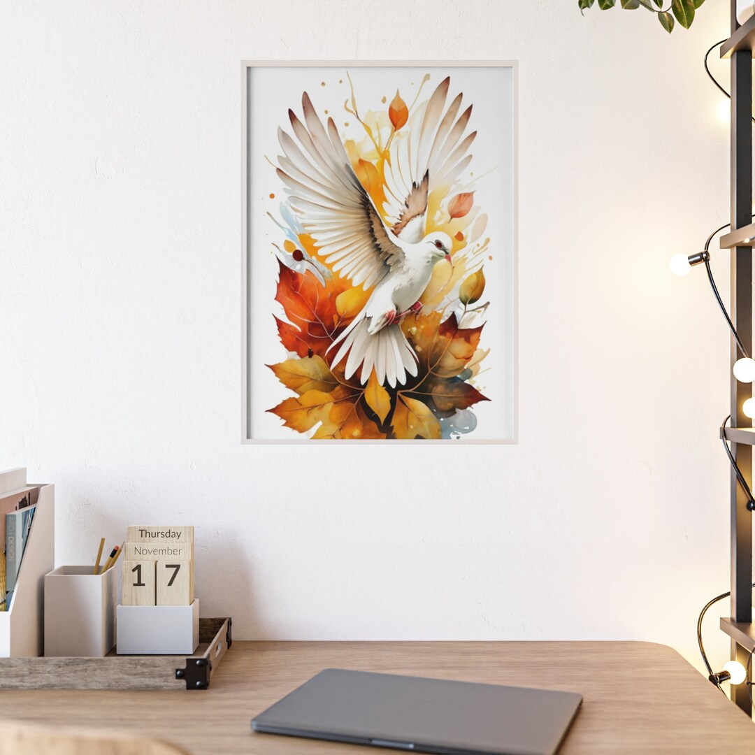 White Dove Posters Posters With Wooden Frame - Etsy