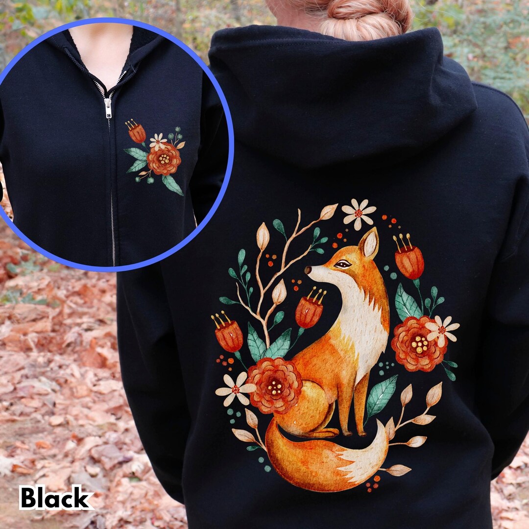 Cute Fox Hoodie, Cottagecore Fox Hoodie, Woodland Animal Hoodie ...