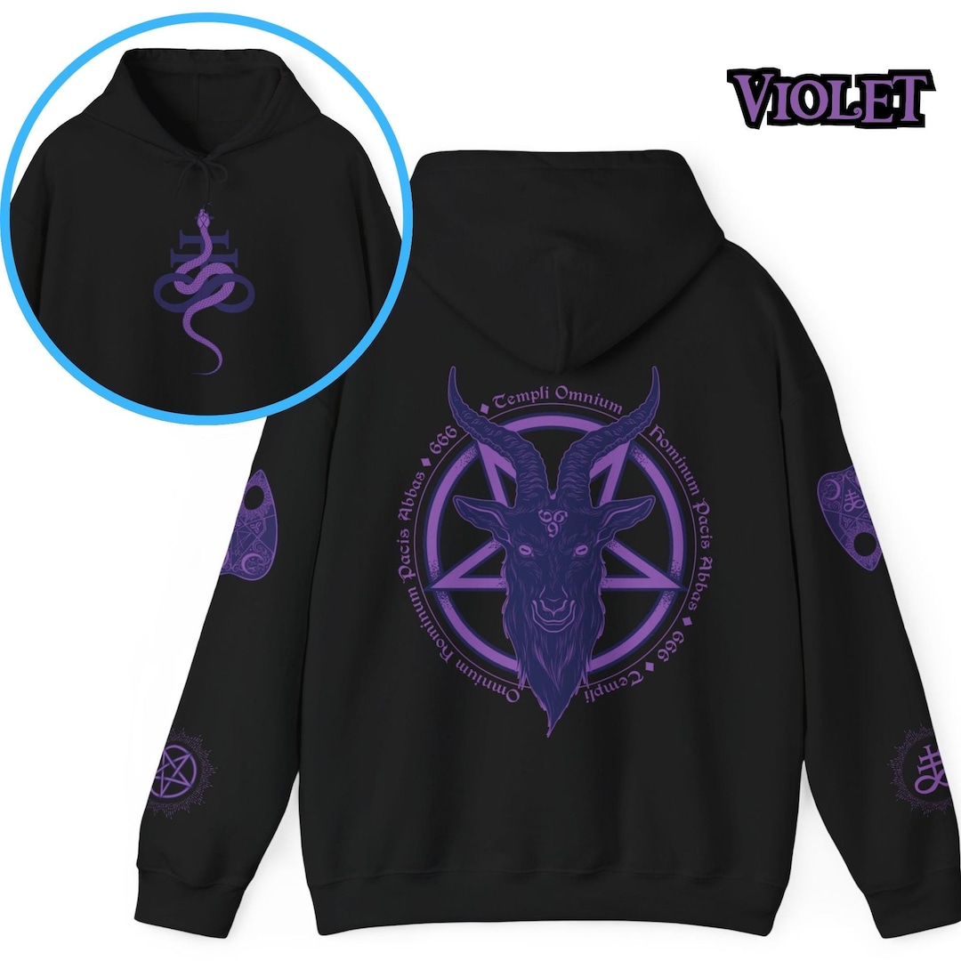 Baphomet Gothic Hoodie, Occult Witch Clothing, Alternative Emo, Y2K ...