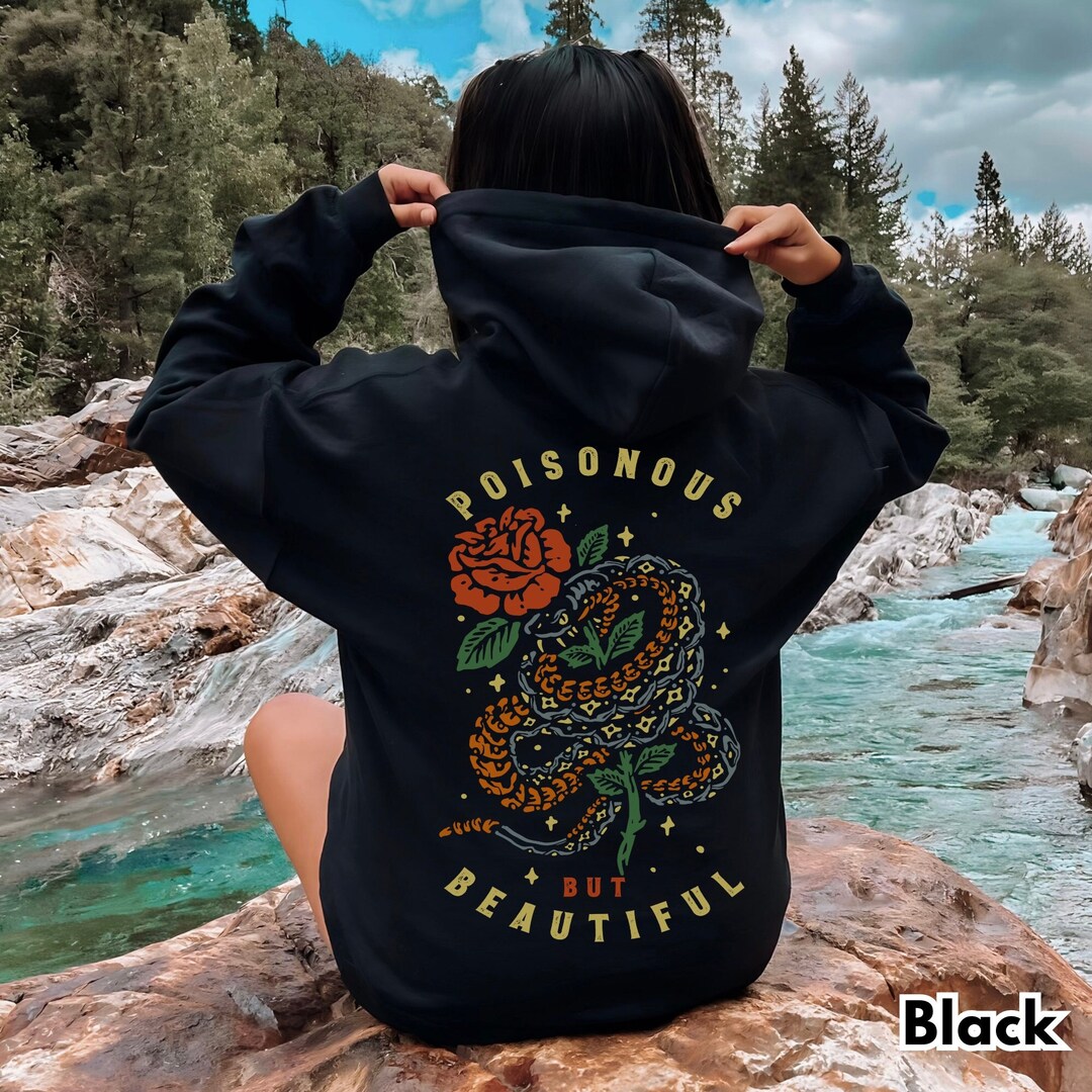 Venomous Snake Rose Tattoo Hoodie, Python Snake Tattoo Design, Rose ...