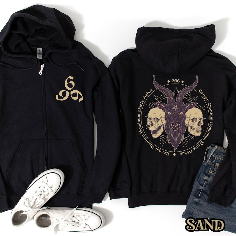 Baphomet 666 Hoodie, Satanic Ritual Sweatshirt, Dark Aesthetic Clothing ...