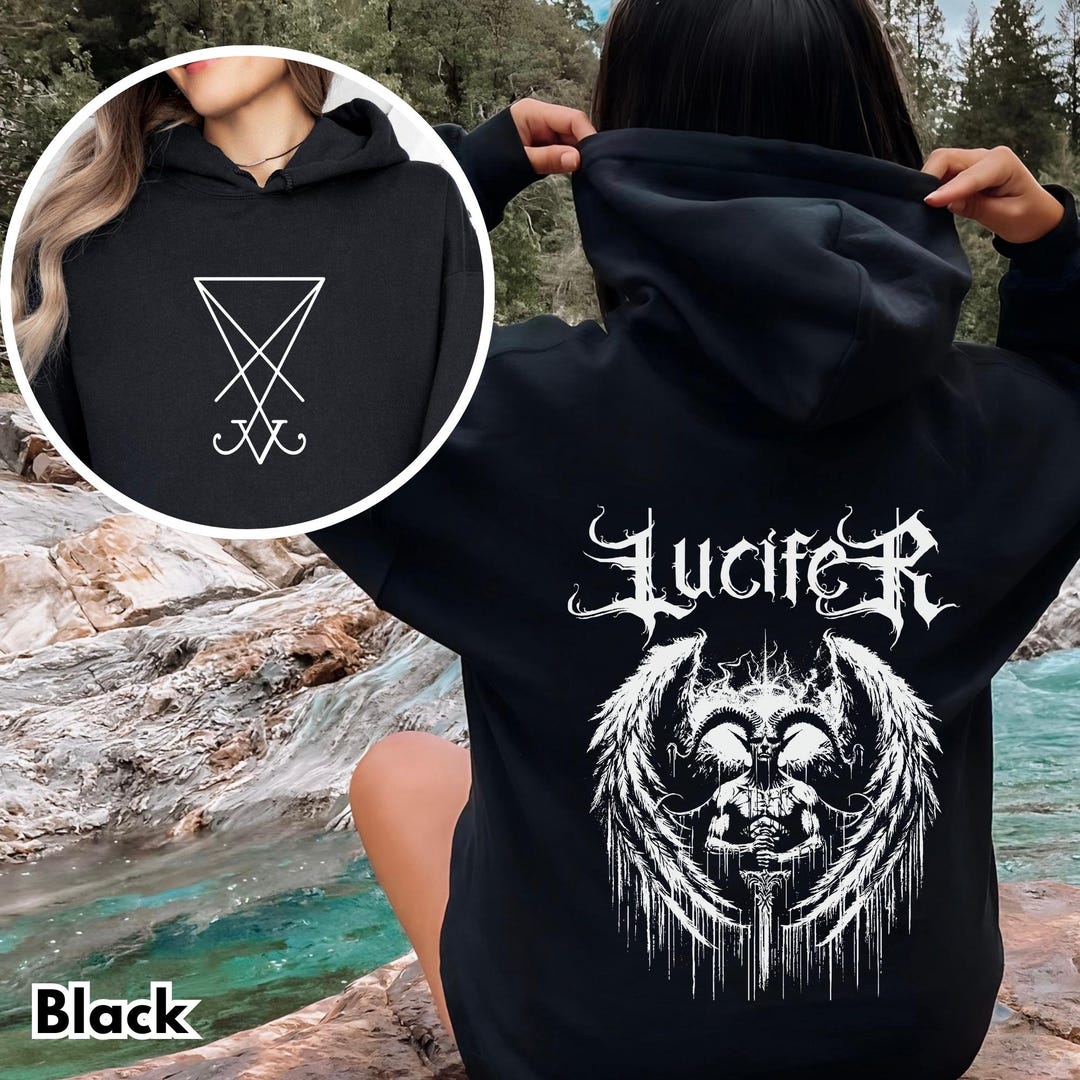 Lucifer Hoodie, Sigil of Lucifer, Satanic Hoodie, Dark Angel Hoodie ...