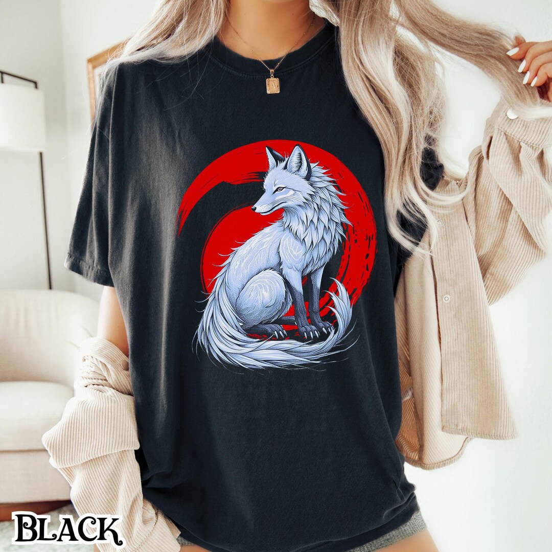 Kitsune T Shirt, Japanese Fox Shirt, Yokai Tee, Mystical Spirit Animal ...