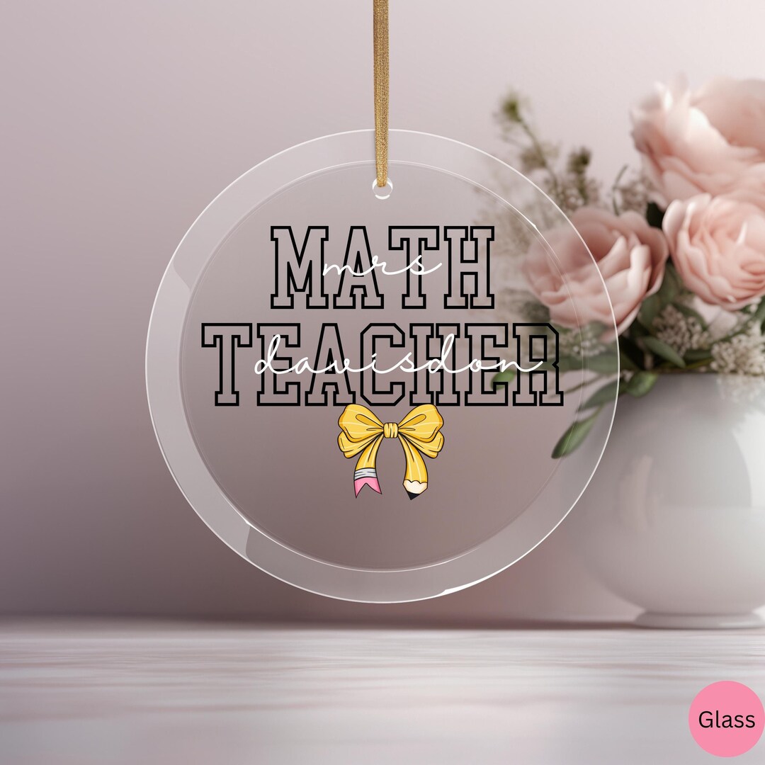 Personalized Coquette Teacher Ornament, Christmas Ornament for Math ...