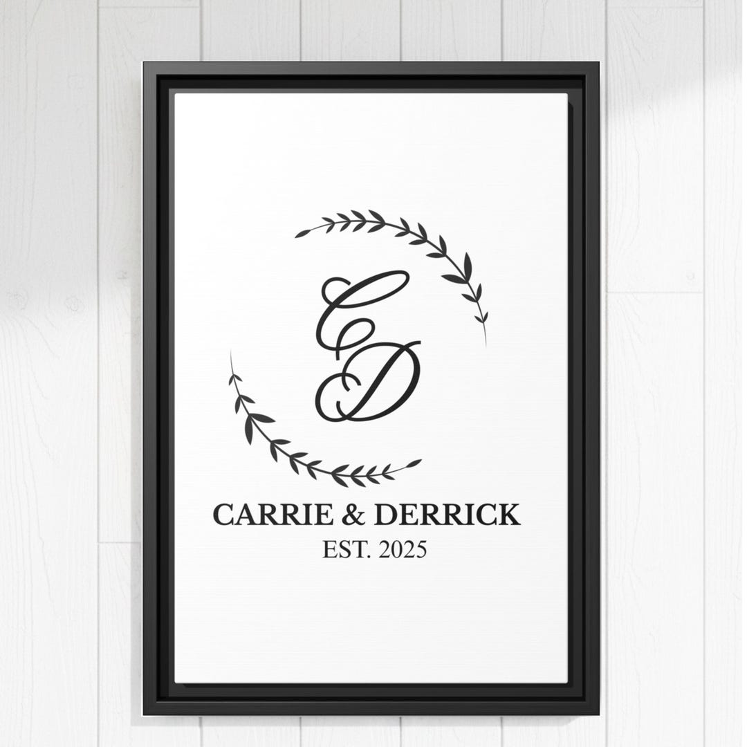 Personalized Monogram Wall Art, Custom Names Initials & Year Poster ...