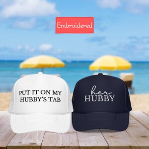 Funny Embroidered Bride and Groom Hats, Matching Wife and Husband Hat ...