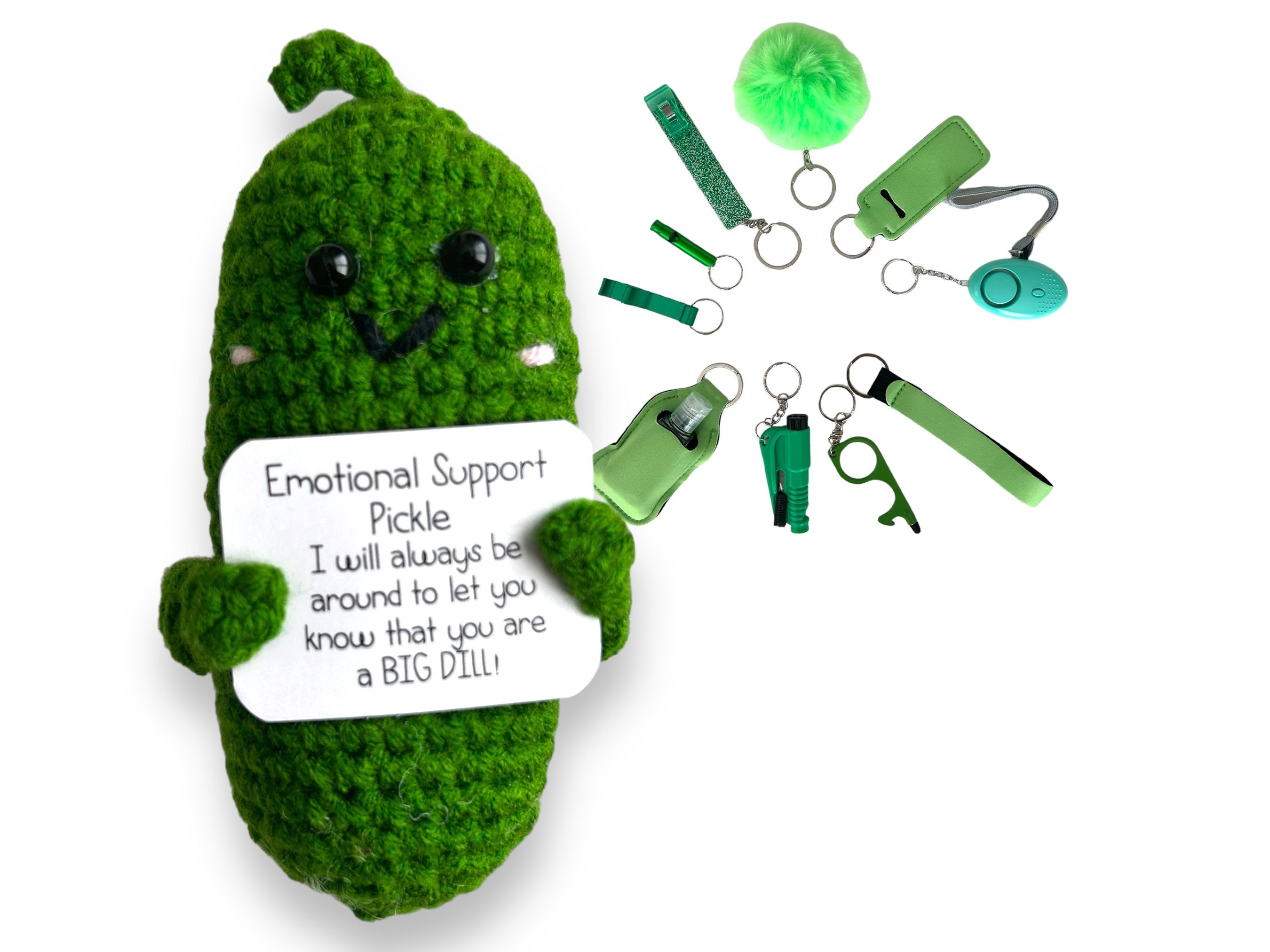Emotional Support Pickle Safety Keychain Gift Set for Women, 11pcs ...