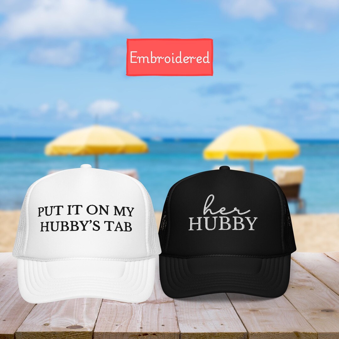 Funny Embroidered Bride and Groom Hats, Matching Wife and Husband Hat ...
