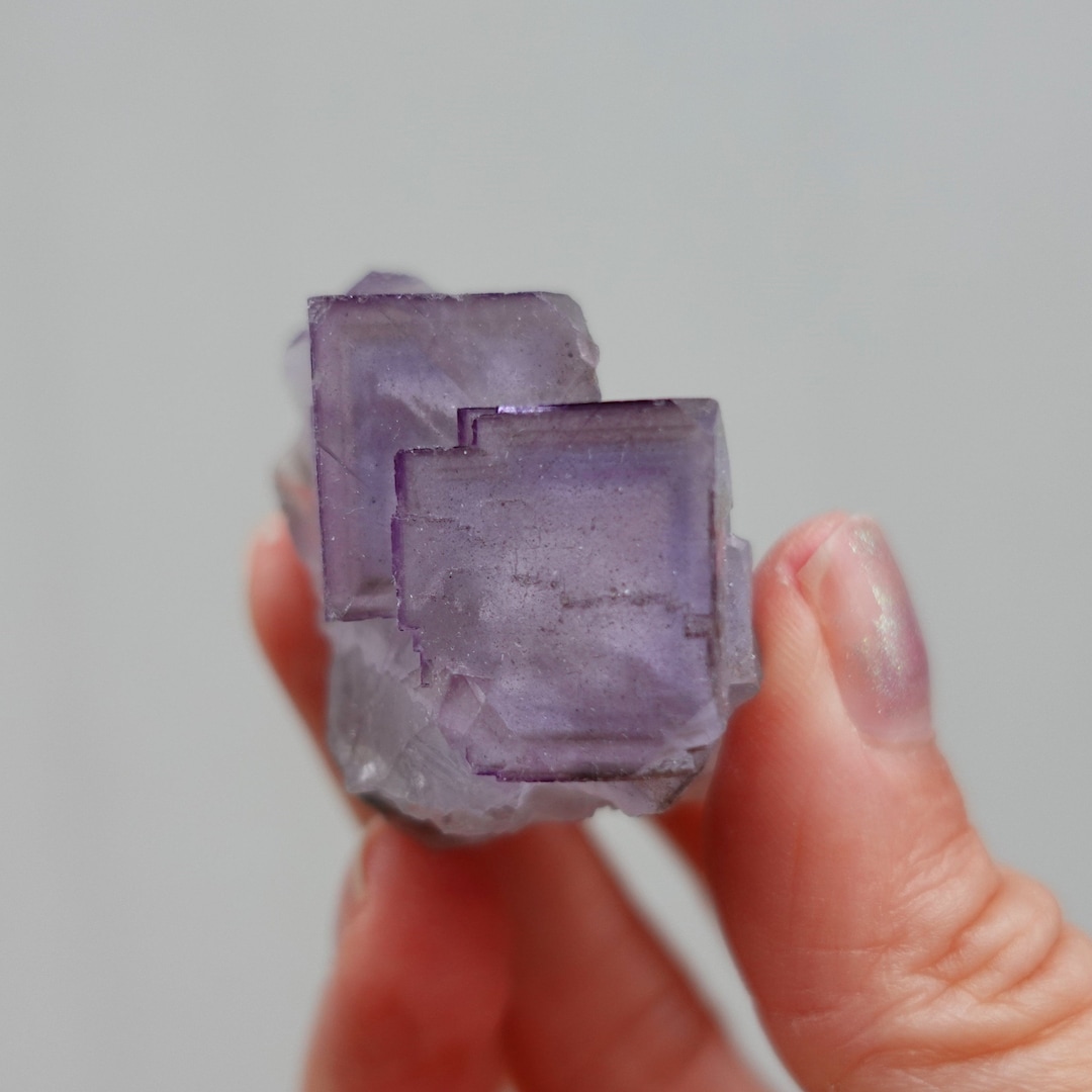 Purple Fluorite Crystal - Purple Fluorite Cube, Cubic Fluorite - Meditation Crystal, Display ...