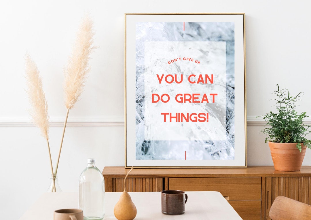 Poster: You Can Do Great Things | Motivational Slogan | Digital Print ...