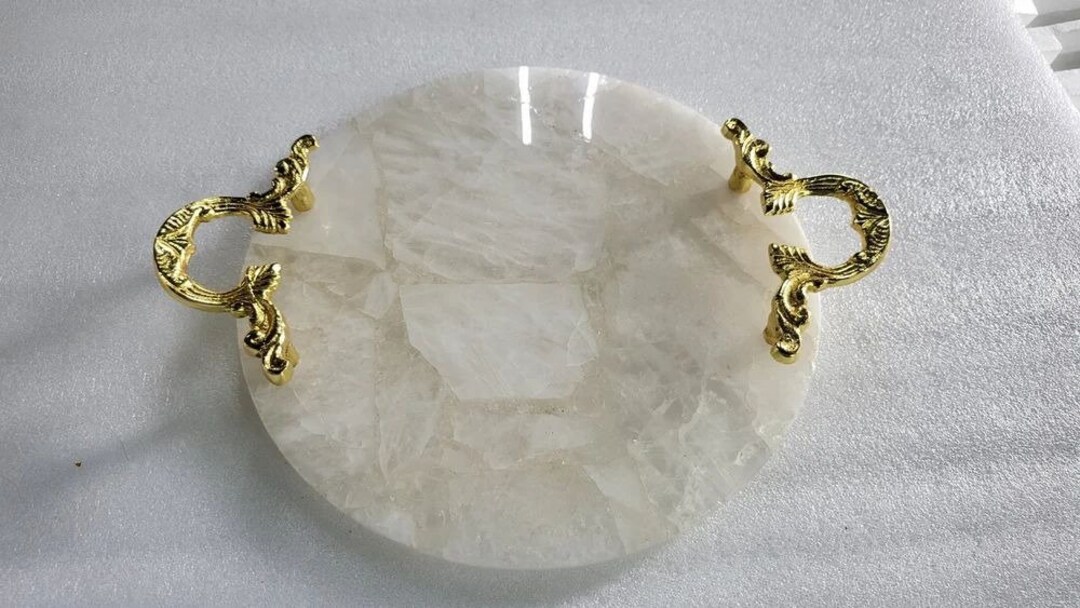 White Quartz Serving Tray Home Decor Table Decor Decorative Tray ...