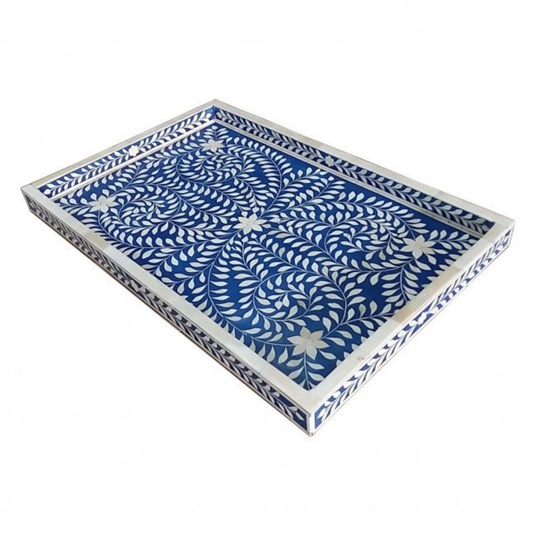 Bone Inlay Tray Decorative Serving Tray Home Decor Tray Coffee Table ...