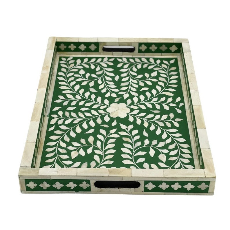 Bone Inlay Tray Decorative Serving Tray Home Decor Tray Coffee Table ...