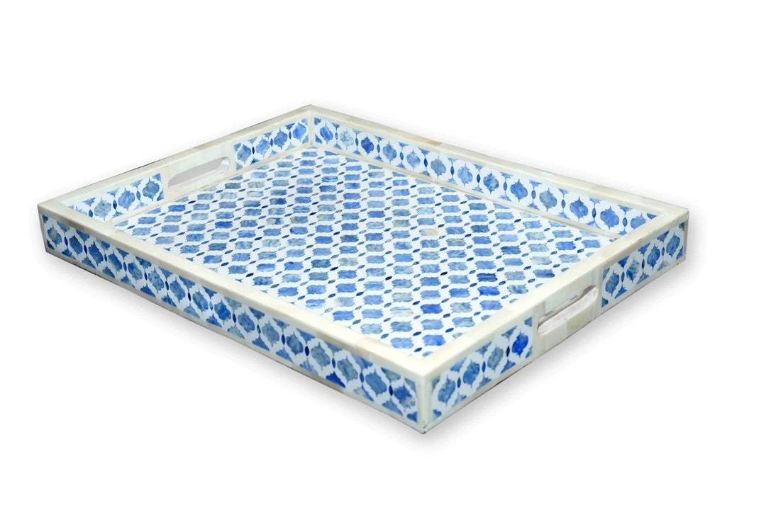 Bone Inlay Tray Decorative Serving Tray Home Decor Tray Coffee Table ...