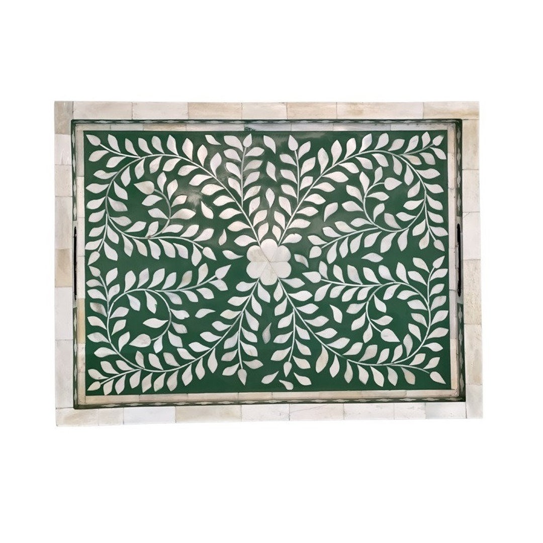 Bone Inlay Tray Decorative Serving Tray Home Decor Tray Coffee Table ...
