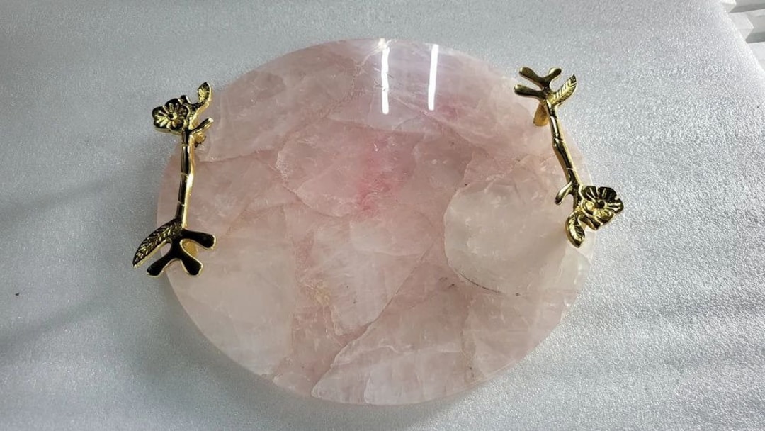 Rose Quartz Serving Tray Table Decor Decorative Housewarming Gift ...