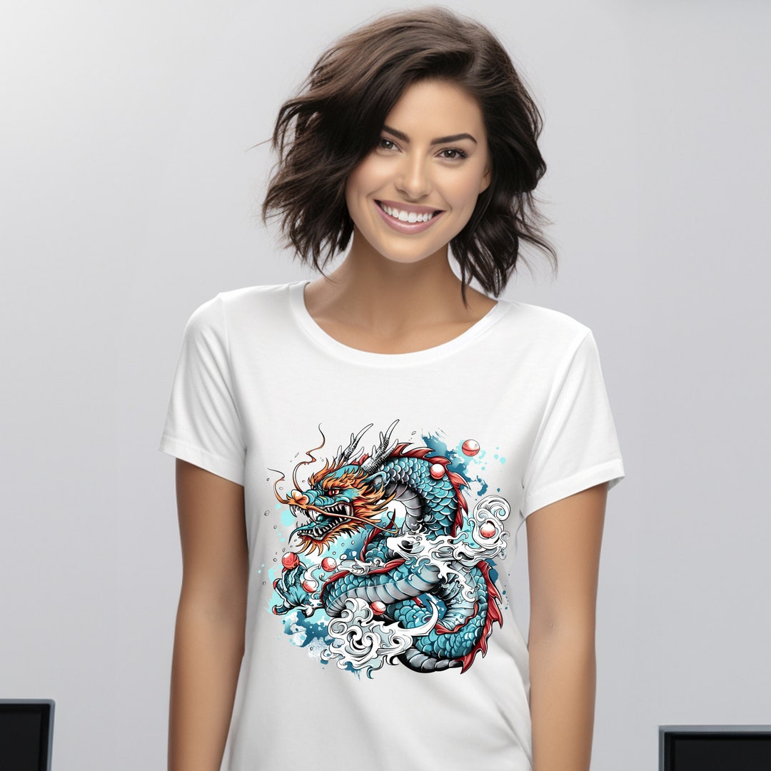 White Dragon Shirt for Women, Chinese Dragon Shirt, Dragon Shirt ...