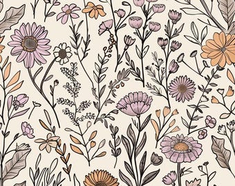 Wildflower Garden Seamless Floral Digital Pattern for Crafting and ...