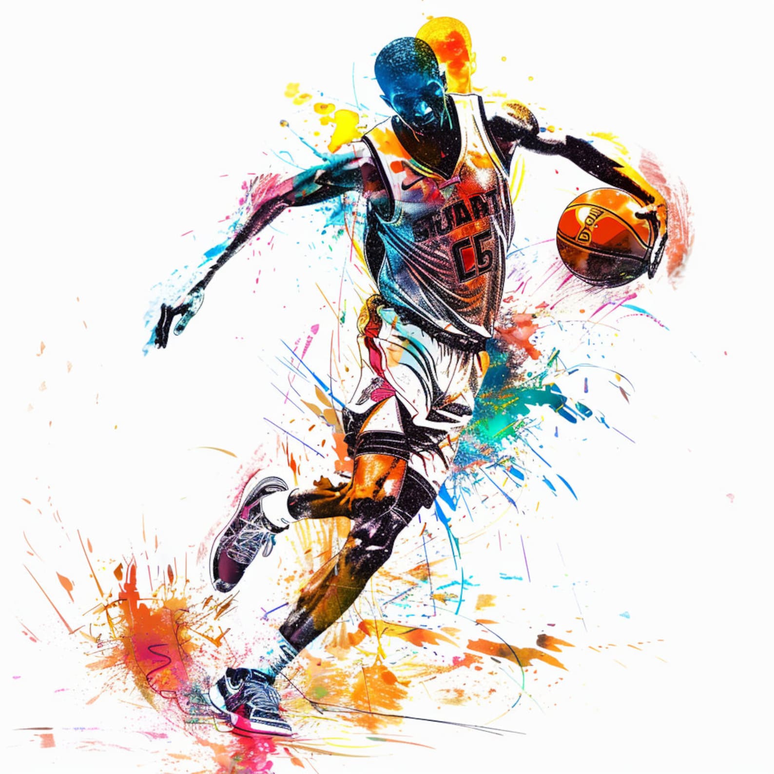 13 PNG Abstract Basketball Players, Basketball Digital Download Wall ...
