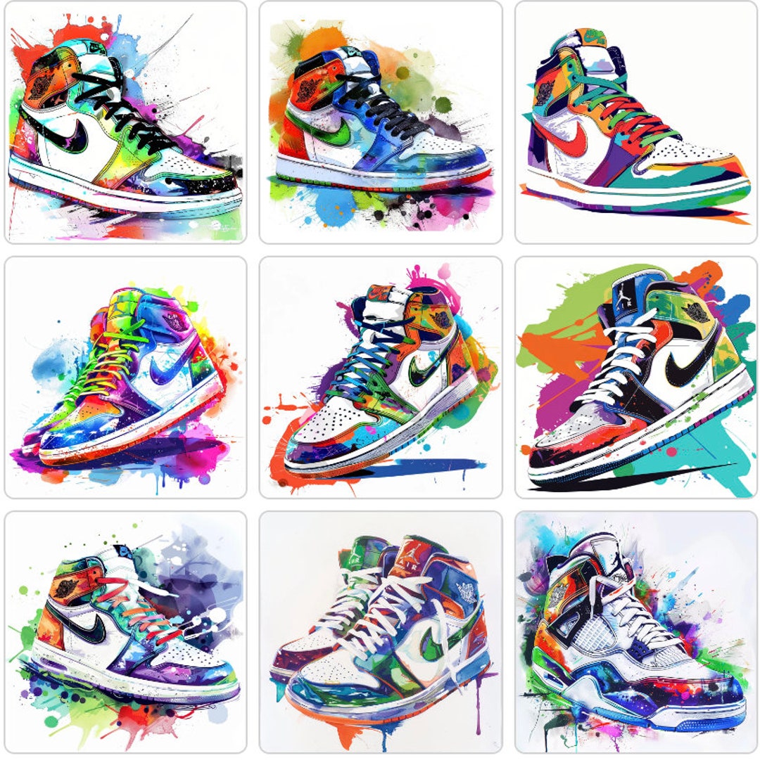 50 PNG Abstract Basketball Sneakers | Digital Download | Wall Art ...
