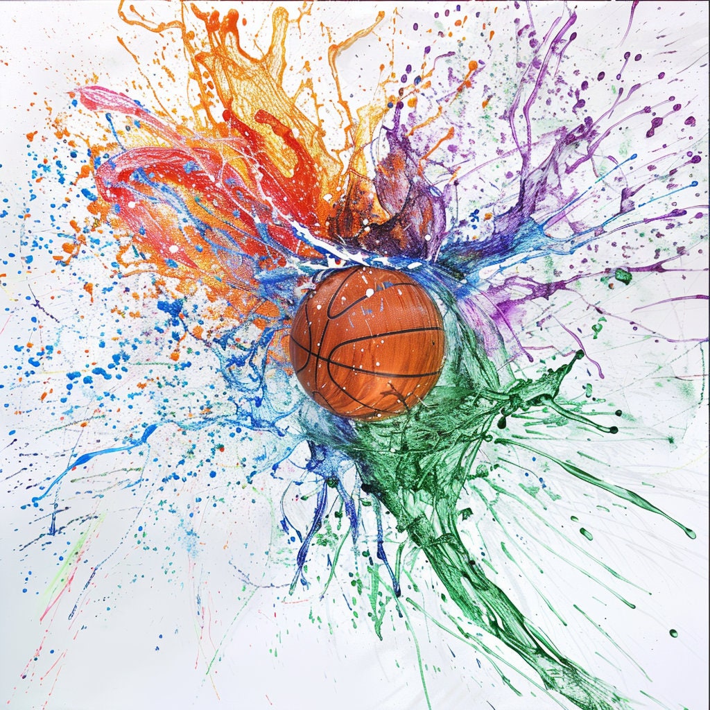 10 PNG Abstract Basketball Players, Basketball Digital Download Wall ...