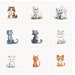 My Sweet 34 Cats Clipart Bundle, Cute Cat PNG, Kitten Graphics, Cute ...