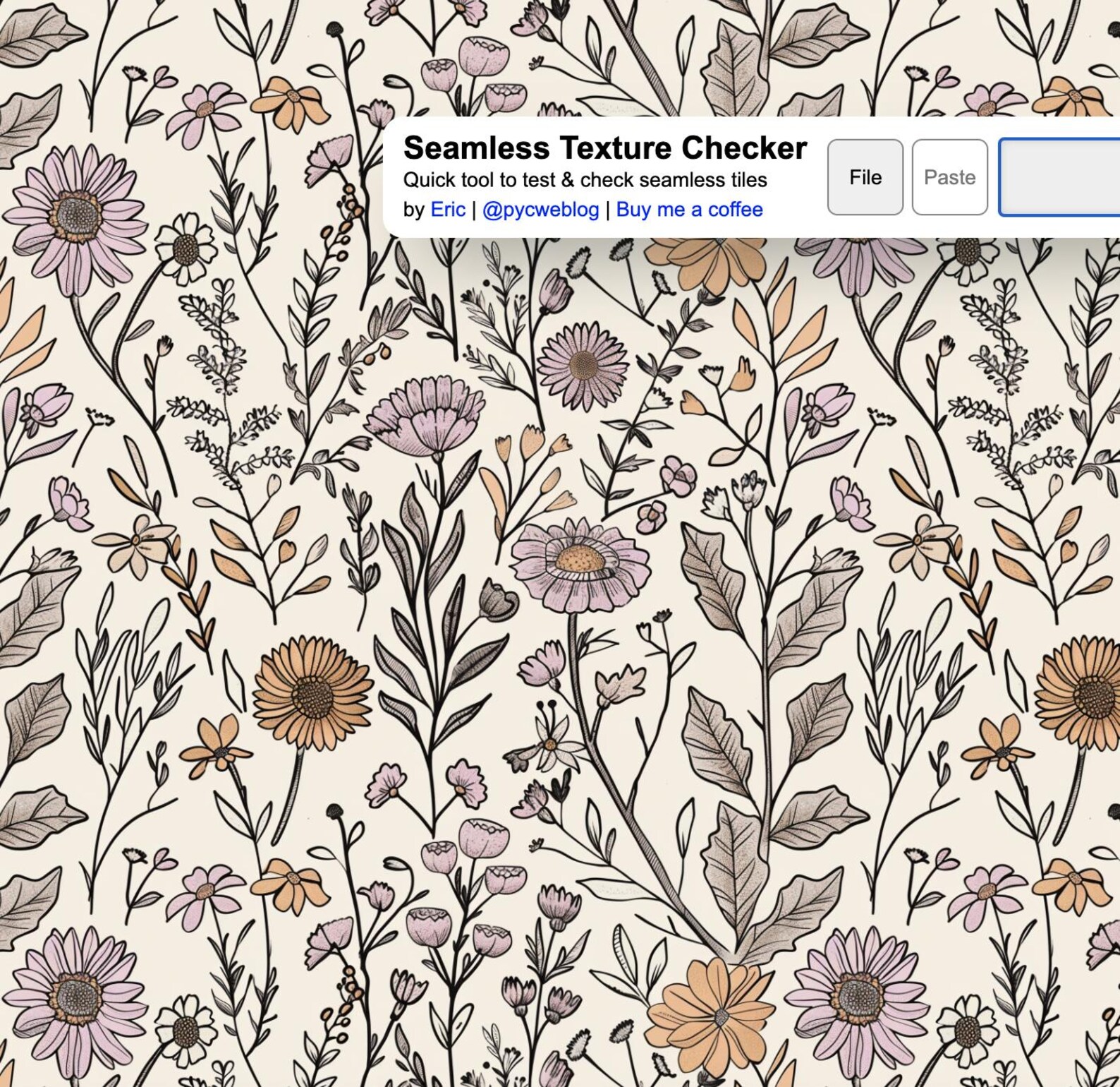 Wildflower Garden Seamless Floral Digital Pattern for Crafting and ...