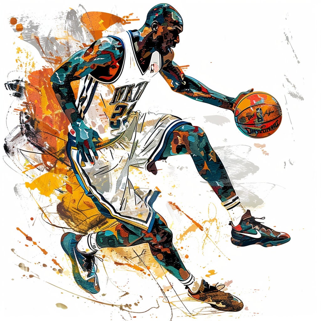 13 PNG Abstract Basketball Players, Basketball Digital Download Wall ...