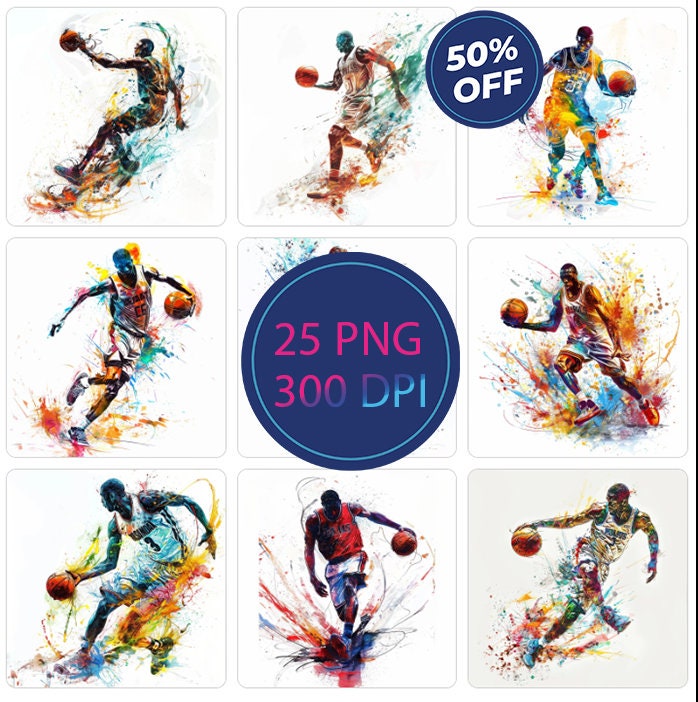 13 PNG Abstract Basketball Players, Basketball | Digital Download ...