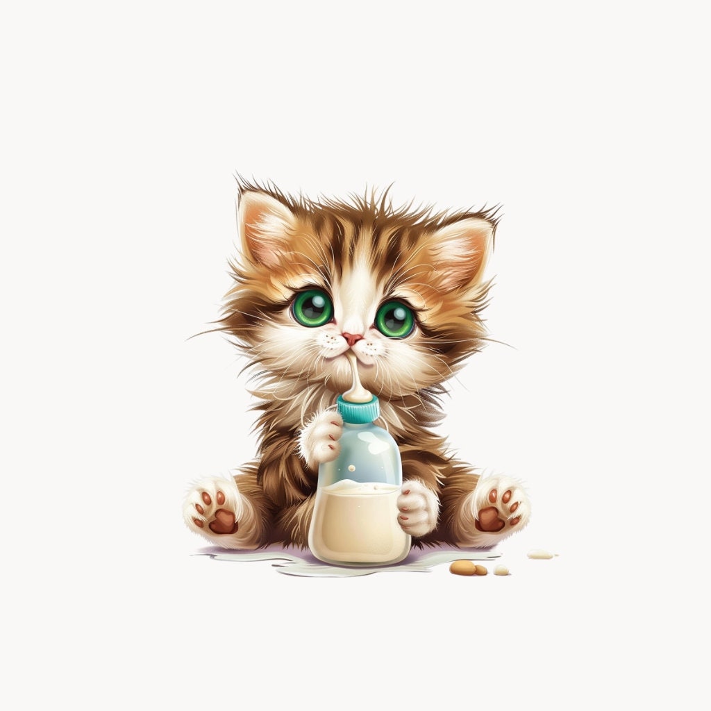 My Sweet 34 Cats Clipart Bundle, Cute Cat PNG, Kitten Graphics, Cute ...