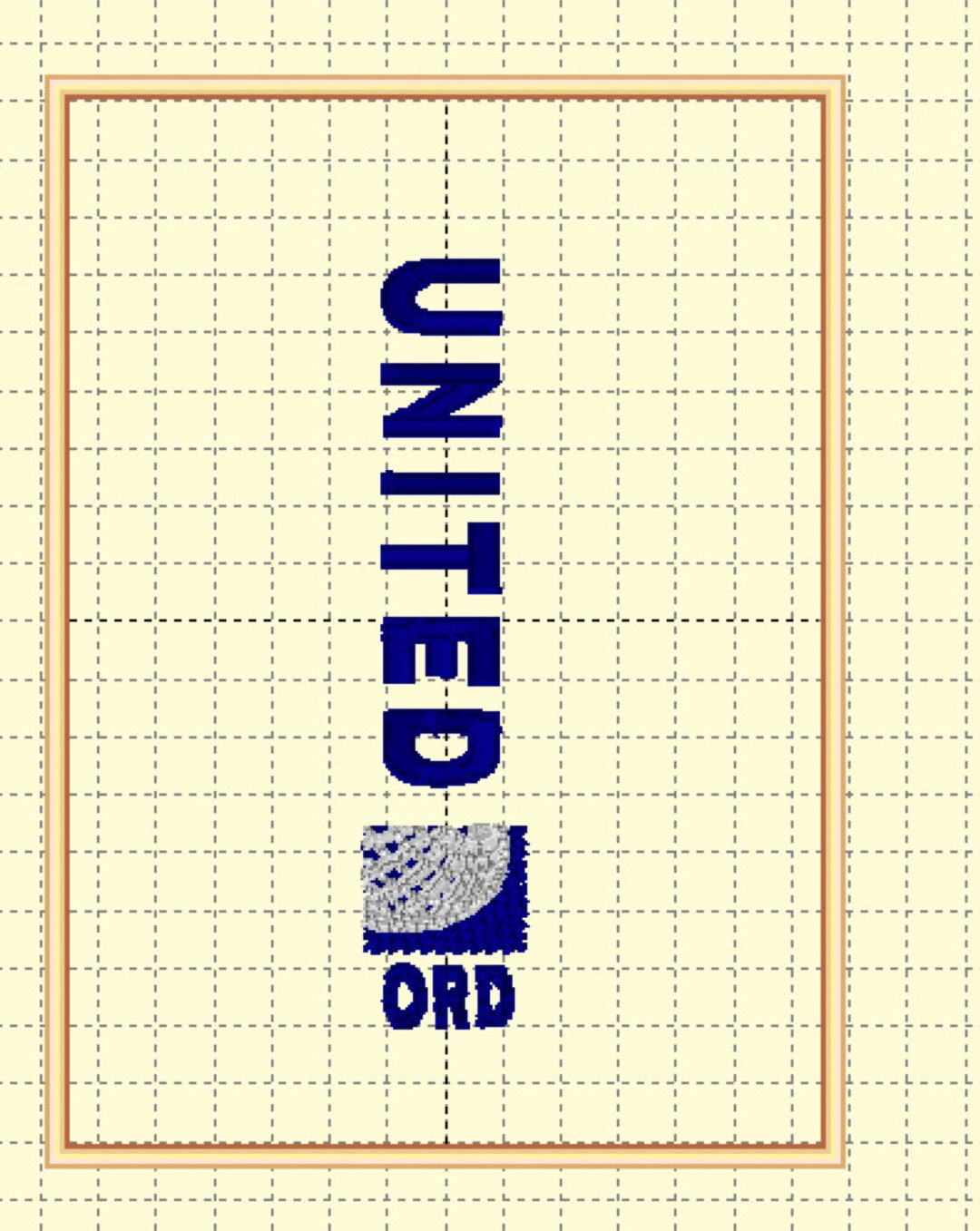 File Only United Airlines Crew Tag Embroidery Digitizing Designs (file ...