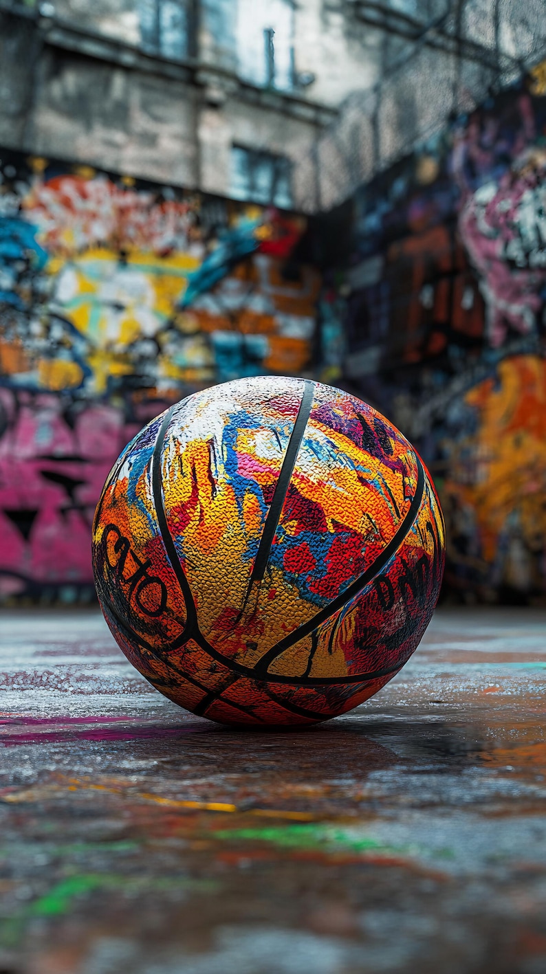 Urban Graffiti Basketball Wallpaper | Street Art Sports Background ...