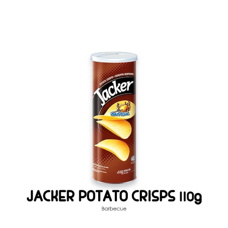 Jacker Potato Crisps (canister) 110gm (ori/hotspicy/tomato/bbq/cheese ...