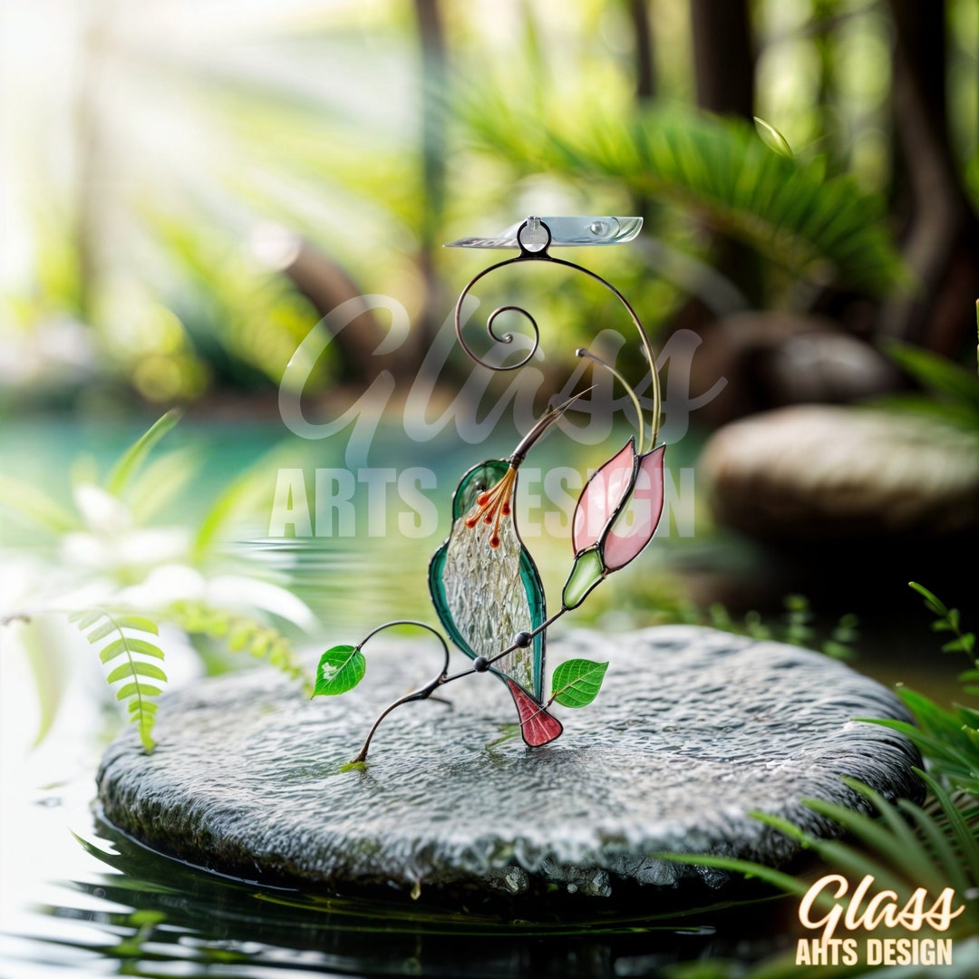 Stained Glass Hummingbird Window Hanging Suncatcher Wall Hanging Wall Decor Home Decor Father's ...