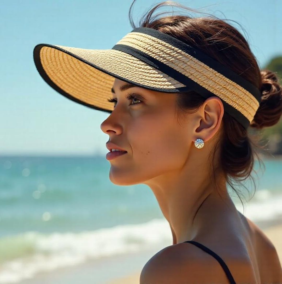 Handmade Straw Sun Visor: Wide Brim, Breathable Summer Hat - Etsy