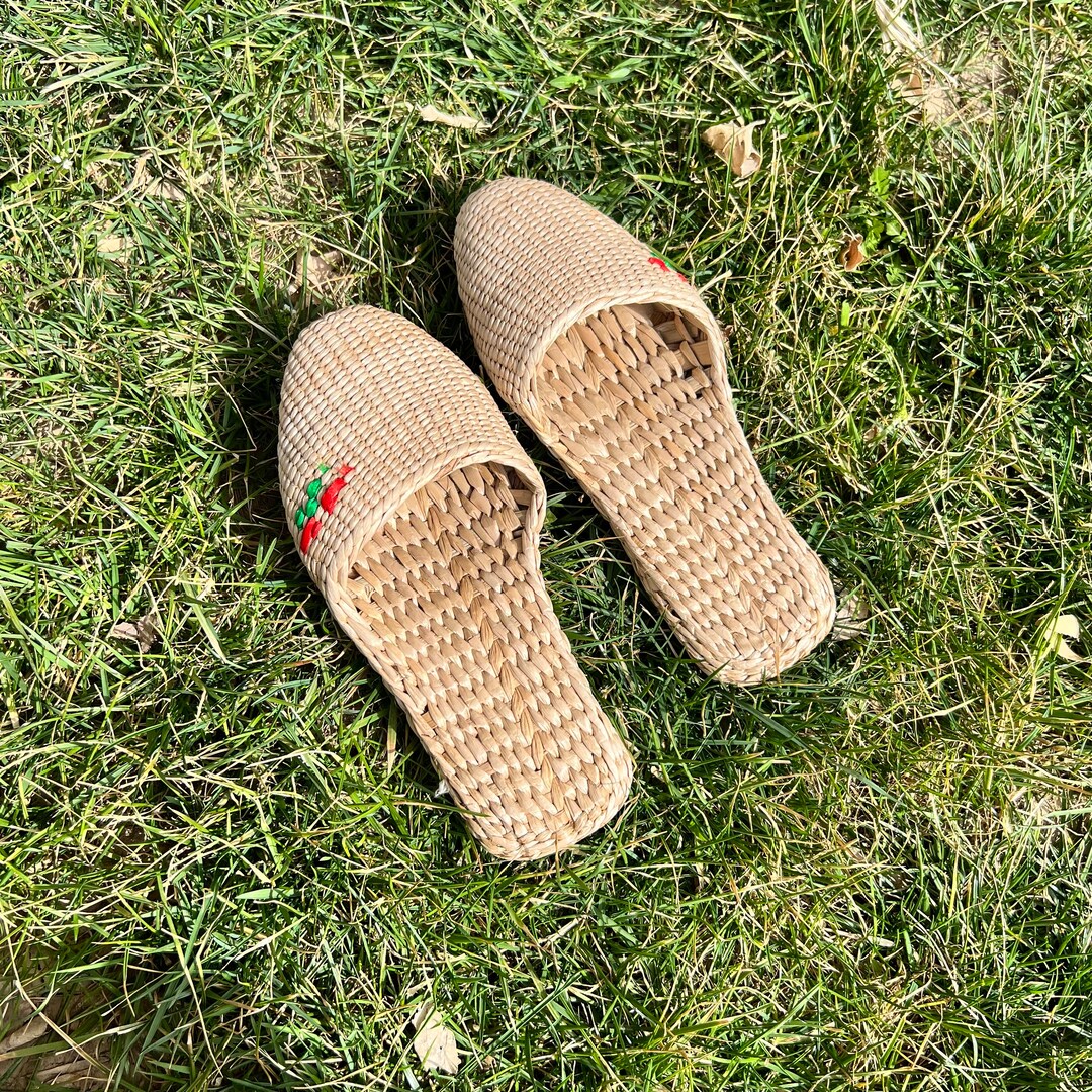Comfy Handmade Straw Slippers Perfect House Shoes for Spa Day, Sauna ...