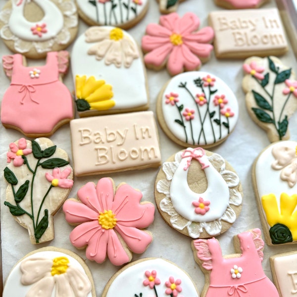 Decorated Cookies Baby in Bloom - Etsy
