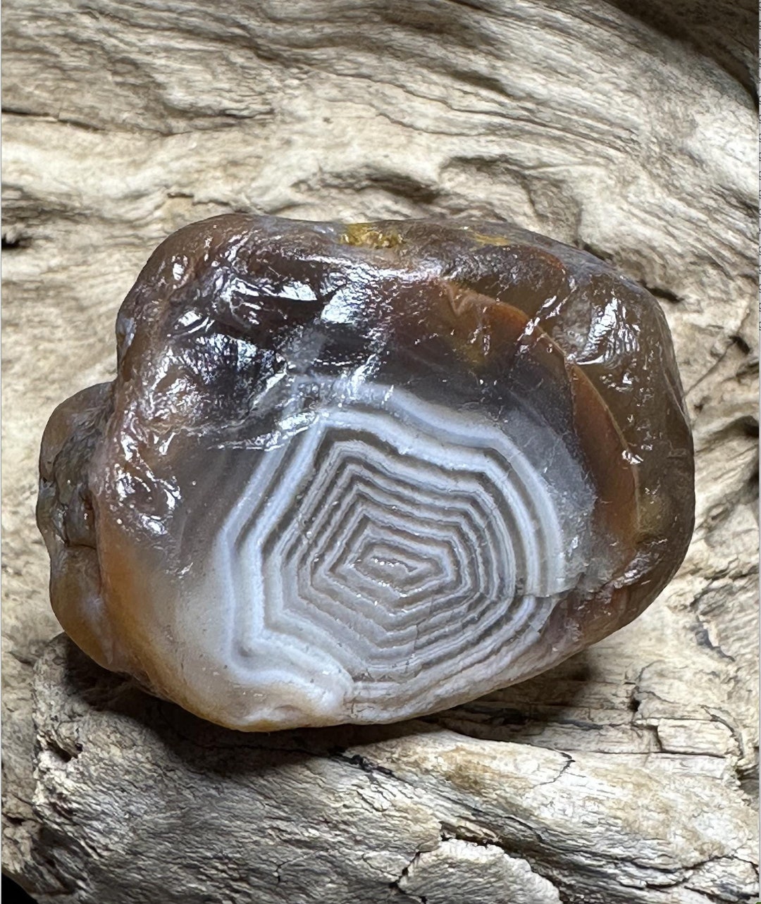 Lake Superior Agate Mega Bander 1.7oz LSA Sun Bleached Bander, Grayish ...