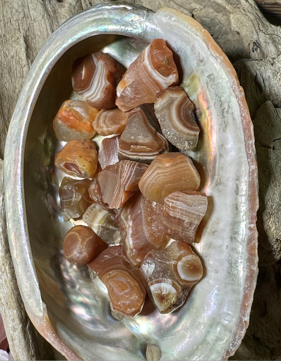 Lake Superior Mini Eye Agates LSA .8oz Sun Bleached Bander, Smooth ...