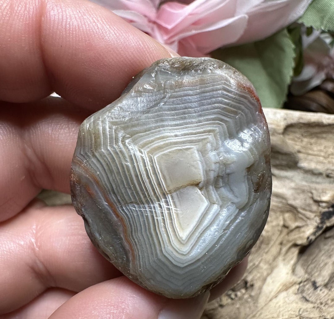 Lake Superior Agate 1.2oz LSA Bander, Blueish Husk, Agate Bands, Two ...