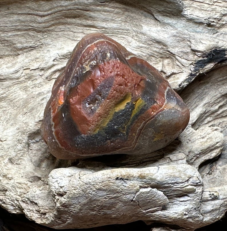 Lake Superior Agate 2.3oz LSA, Dark Bander, Limonite Stain, Smooth Husk ...