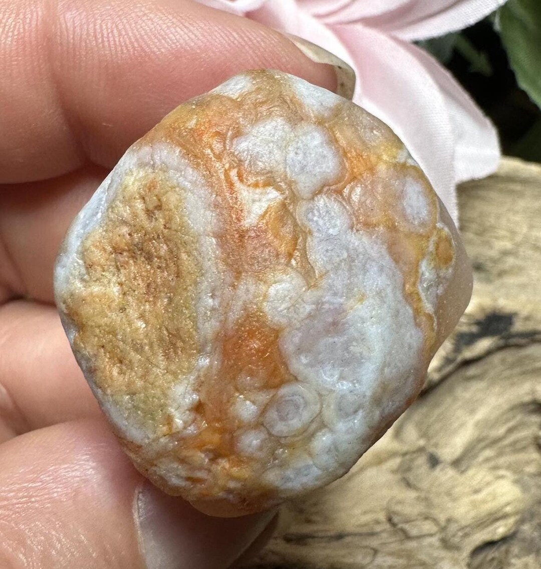 Lake Superior Pastel EYE Agate 1.3oz LSA Bander, Peachy Husk, White ...