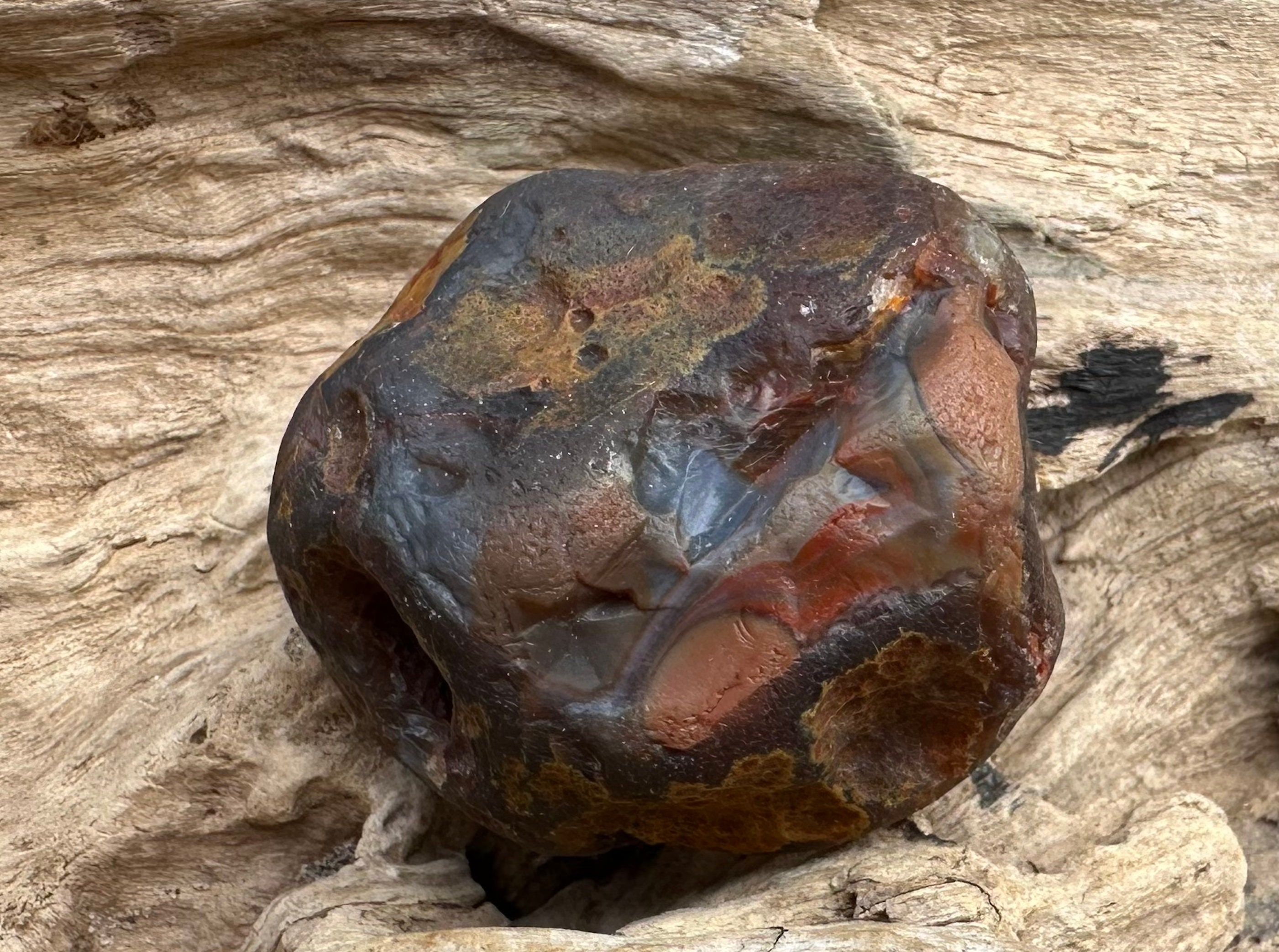 Flashy Lake Superior Agate Nodule 1.8oz, Limonite Staining, Crystal ...